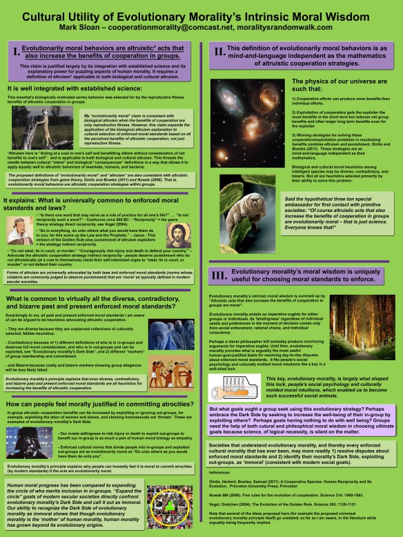 Evolution of Morality Poster from Sicily Conference | Science and Morality